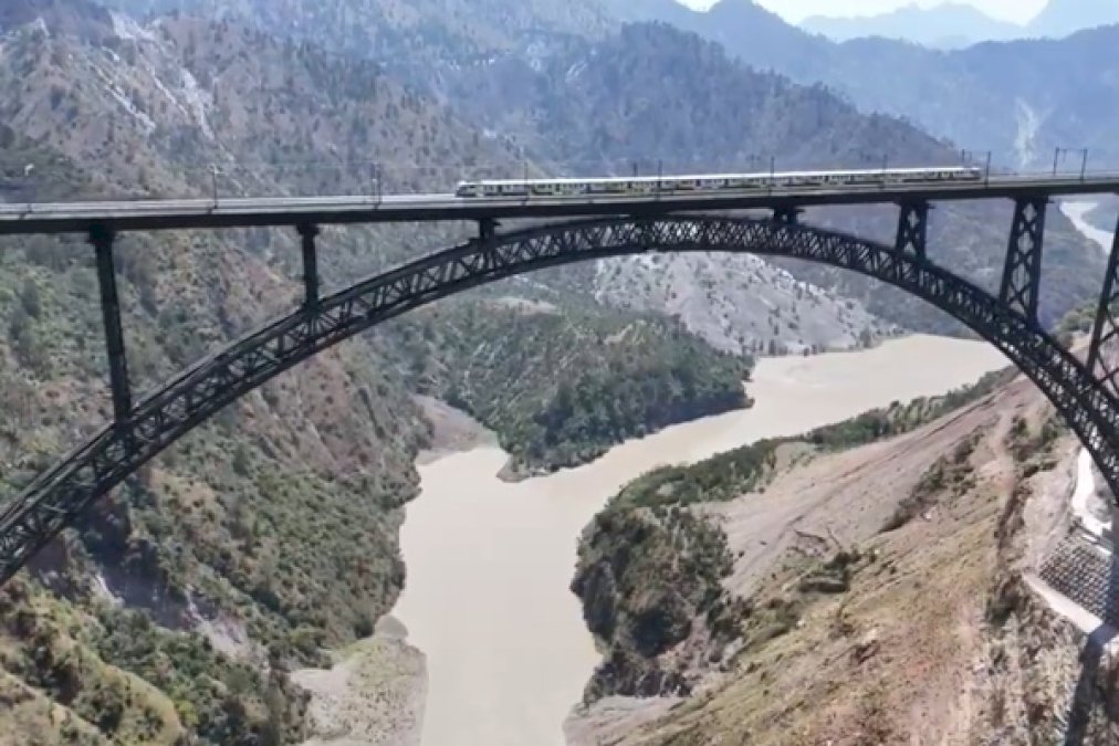 Indian Railways Conducts Successful Trial Run Of MEMU Train On Chenab ... Indian Railways Conducts Successful Trial Run Of MEMU Train On Chenab ...
